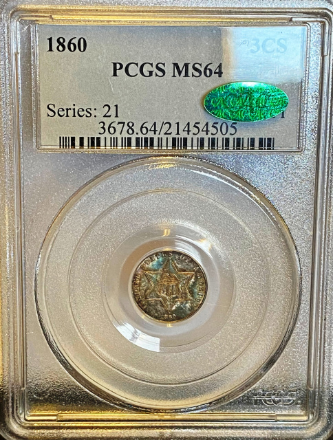 1860 PCGS MS64 CAC - Scarsdale Coin