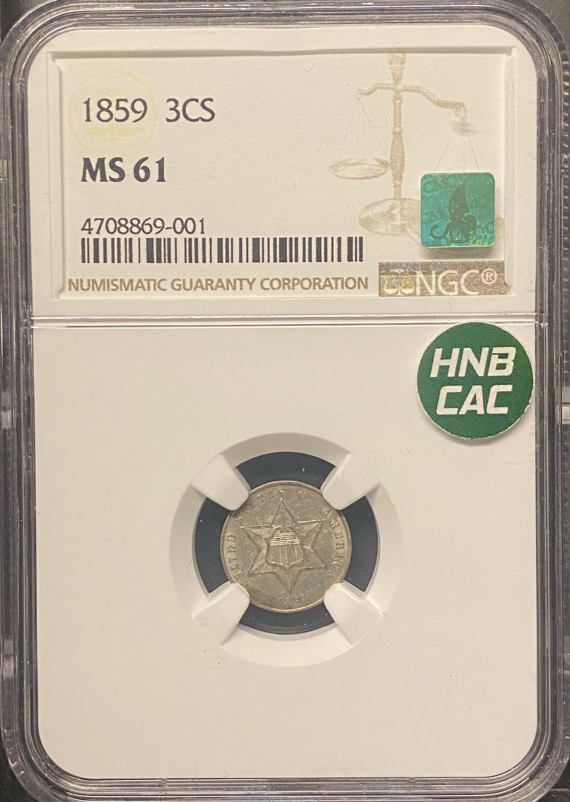 1859 NGC MS61 CMQ - Scarsdale Coin