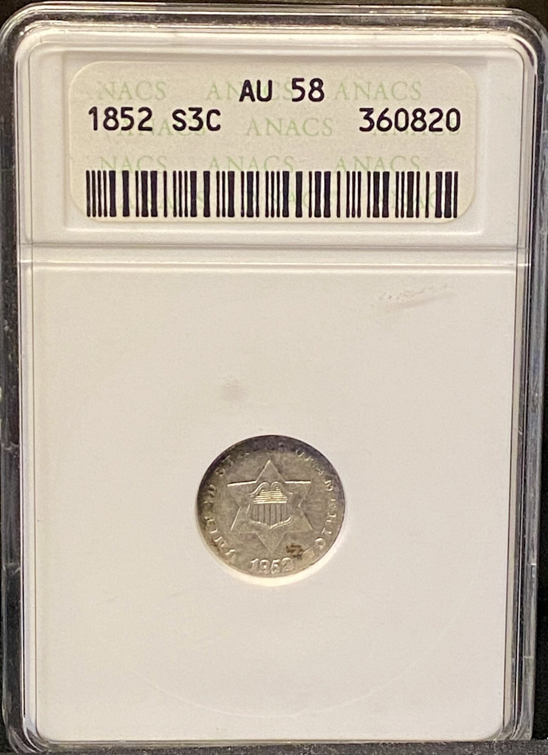 1852 ANACS AU58 Soapbox - Scarsdale Coin