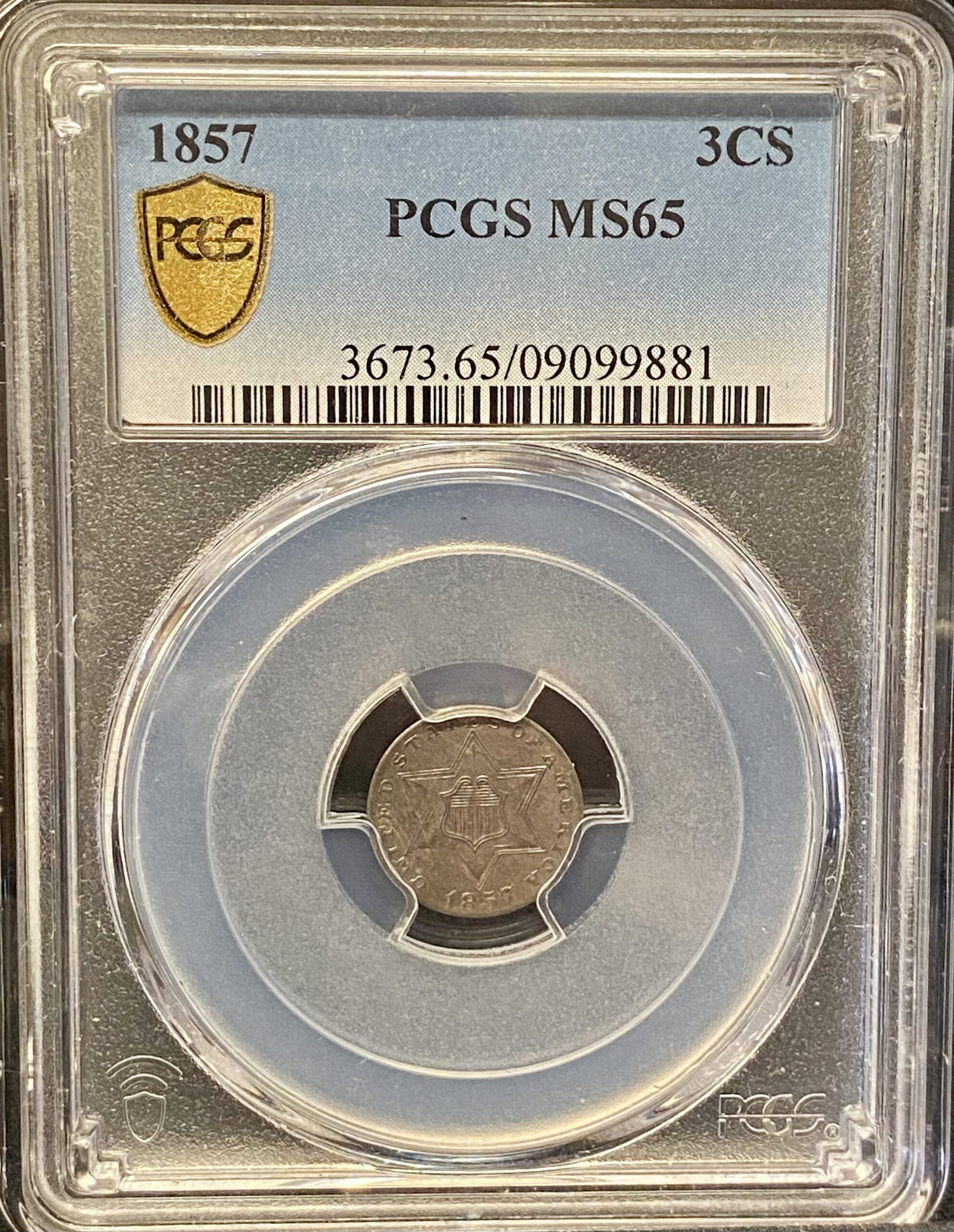 1857 PCGS MS65 Gold Shield - Scarsdale Coin