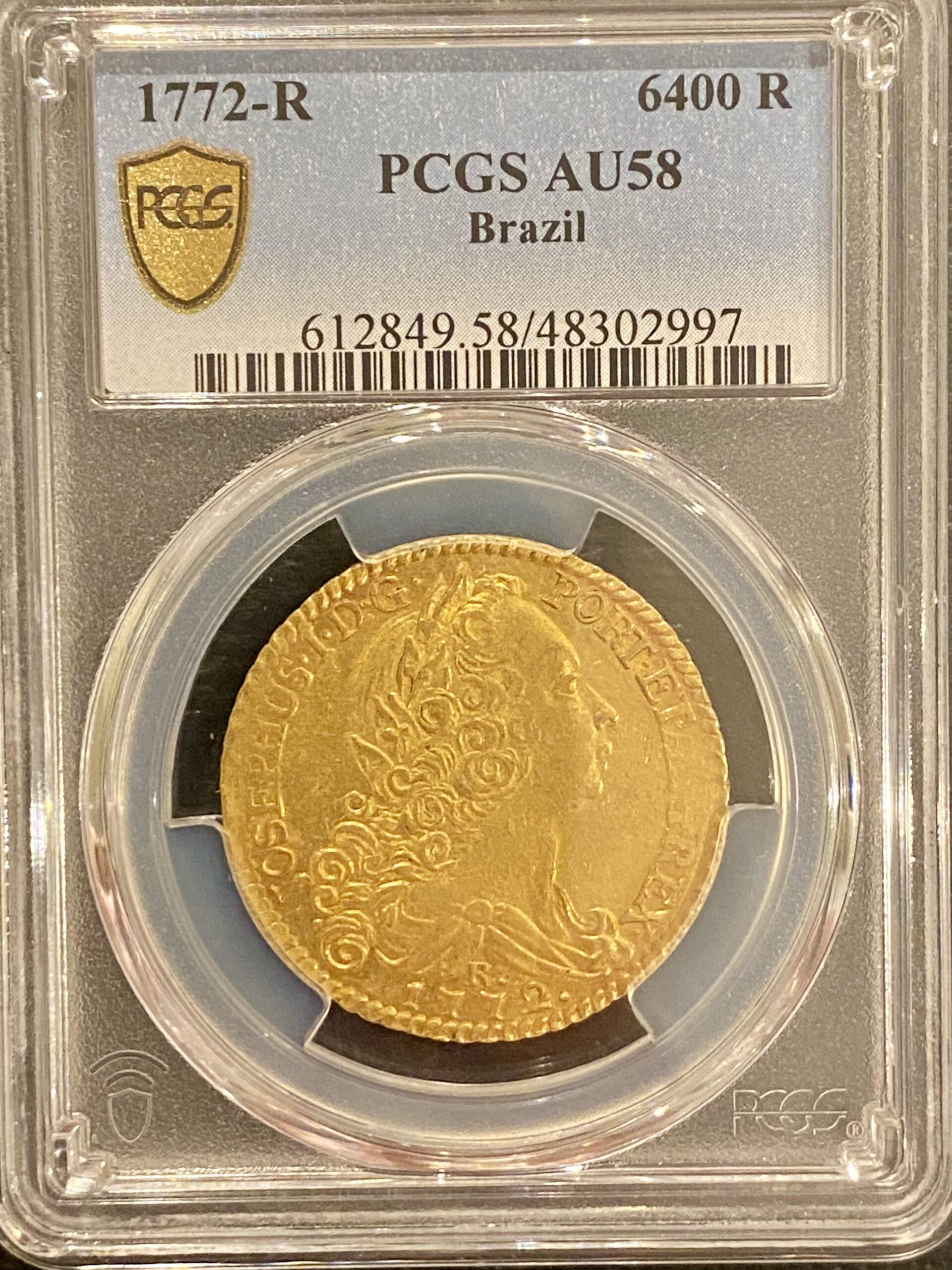 1772-R Brazil 6400 Réis Gold Coin – PCGS AU58 - Scarsdale Coin